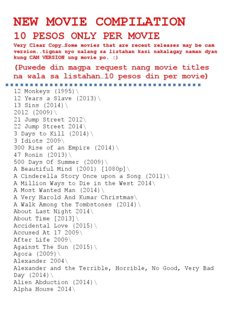 Complete Movie Collection List (March 16, 2015) | PDF