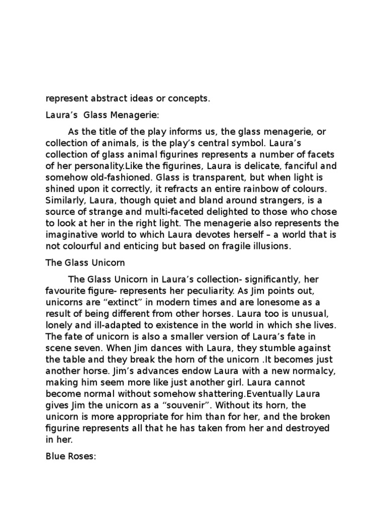 Symbolism in The Glass Menagerie | PDF