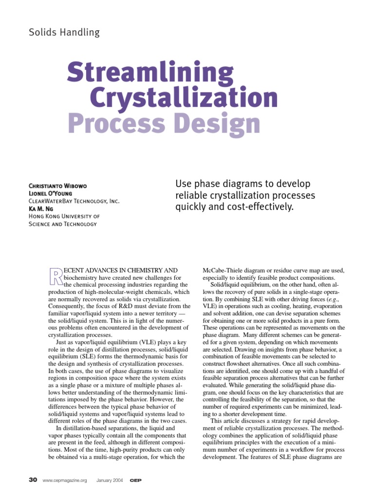 Crystallization Process Design | PDF | Differential Scanning Calorimetry | Phase (Matter)