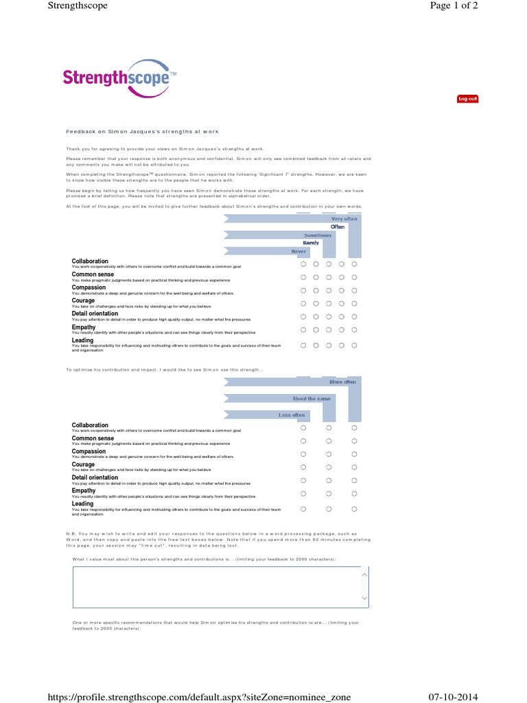 Profile Strengthscope | Download Free PDF | Empathy | Compassion