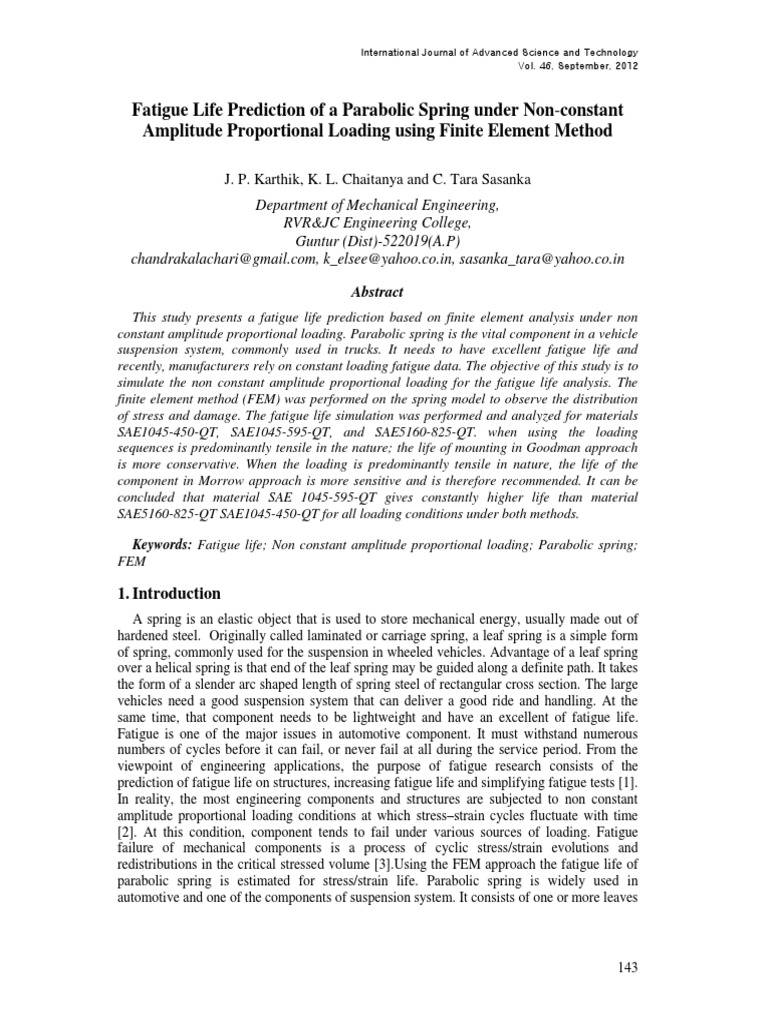 Fatigue Analysis of Leaf Spring | PDF | Fatigue (Material) | Strength ...