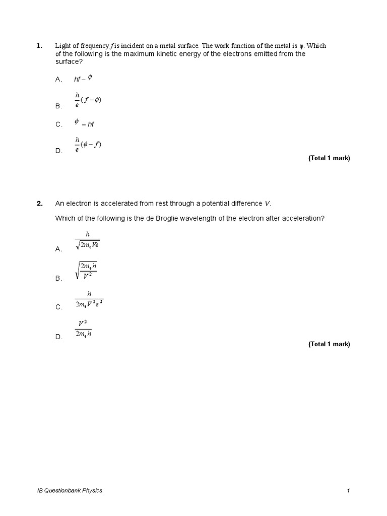 Quantum and Nuclear Questions and Answers | PDF | Radioactive Decay ...