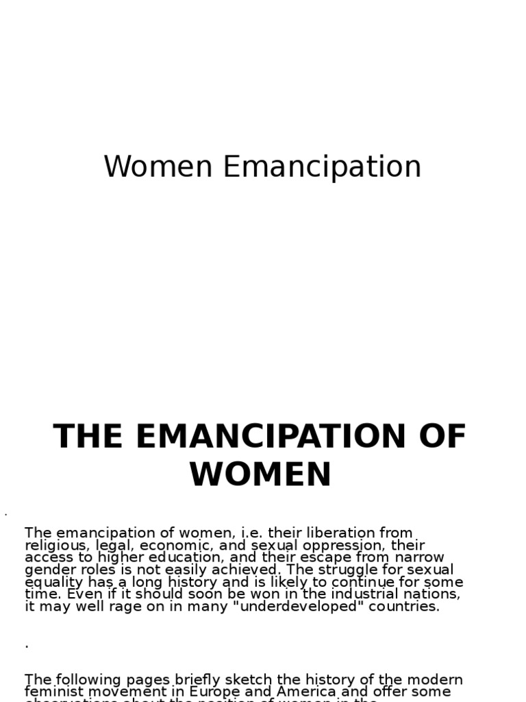 History of Women's Emancipation | PDF | Feminist Theory | Feminism