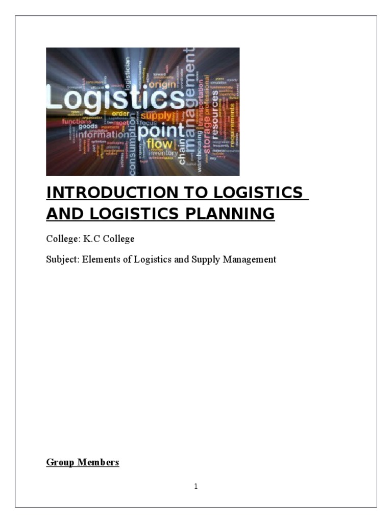 Introduction To Logistics and Logistics Planning | PDF | Logistics ...