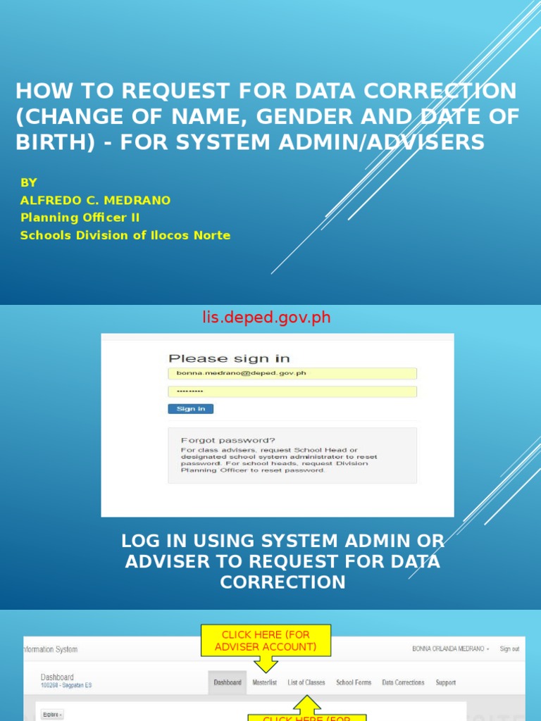 Data Correction Process in LIS DepEd | PDF