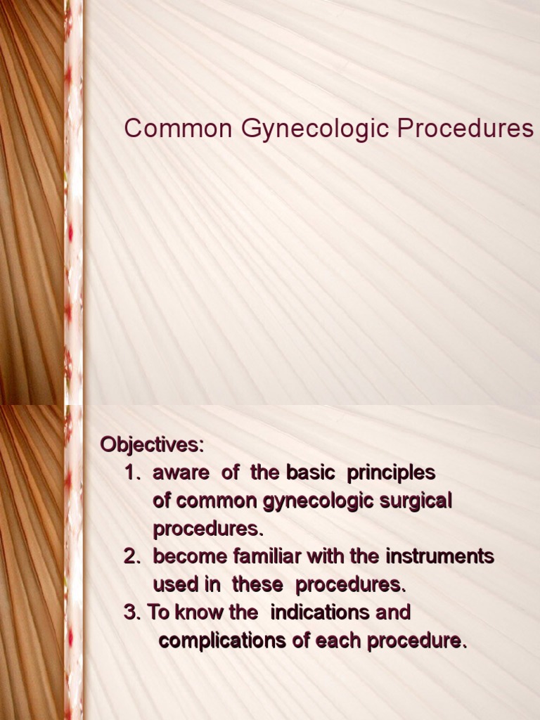 Common Gynecologic Procedures | PDF | Uterus | Sexual Health