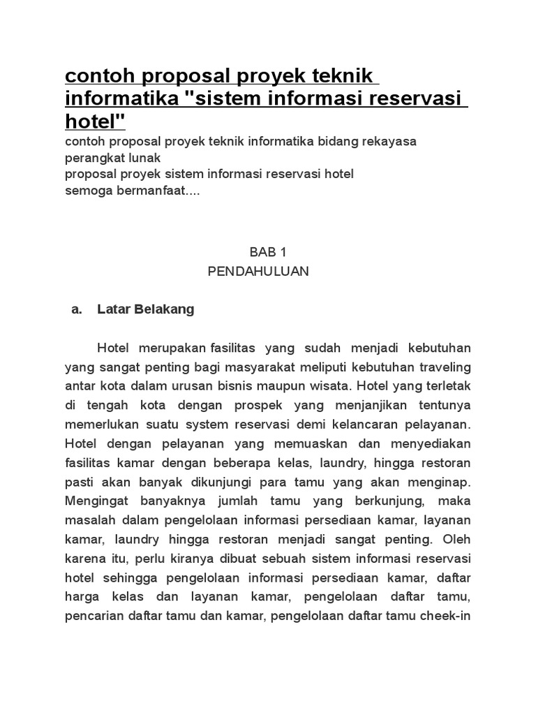Contoh Proposal Proyek Teknik Informatika2 | PDF