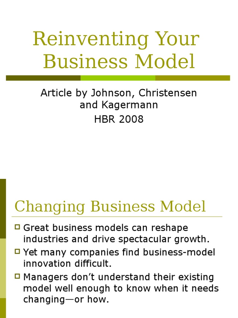 Reinventing Your Business Model | PDF | Business Model | Innovation
