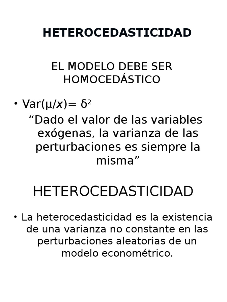 Heterocedasticidad | Diferencia | Econometría