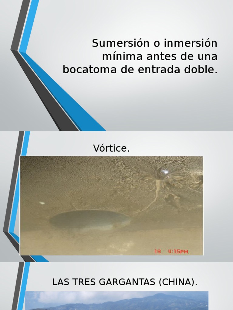 Sumersión o Inmersión Mínima Antes de Una Bocatoma | PDF | Hogar ...