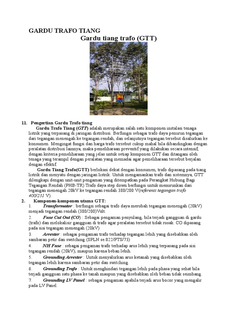 Gardu Trafo Tiang | PDF