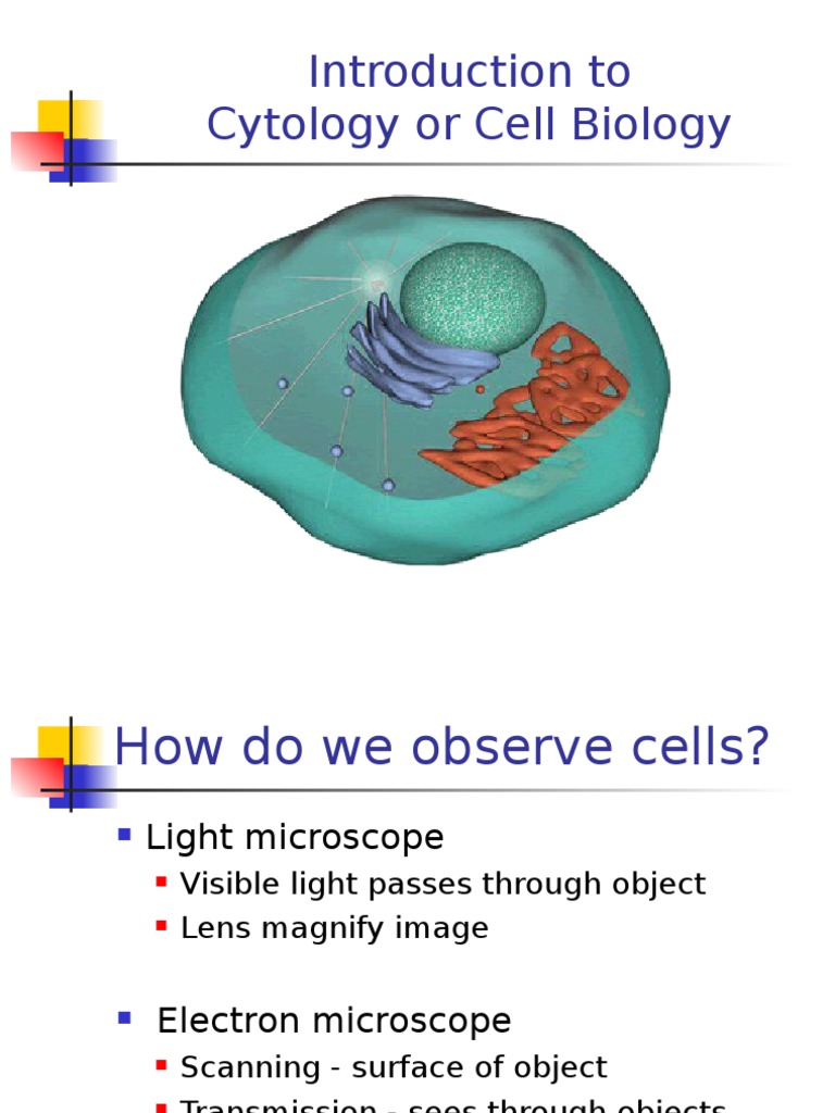 Introduction To Cytology or Cell Biology | PDF | Endoplasmic Reticulum ...