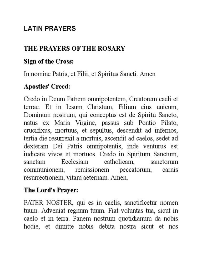 Latin Church Prayers | PDF