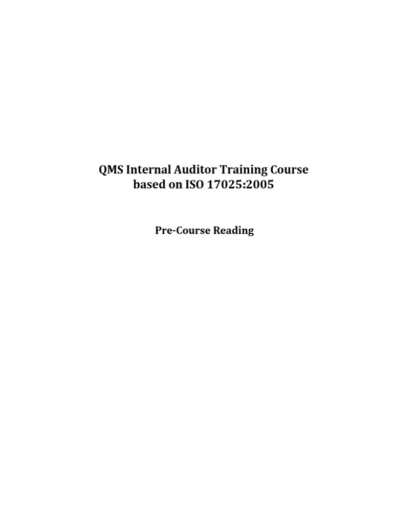 Pre-Course Reading Material & Quiz | PDF | Audit | Calibration