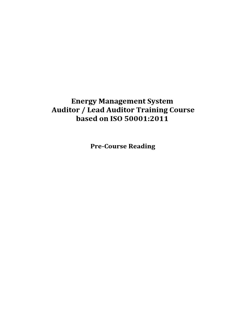 ENMS Pre-Course Reading Material & Quiz | PDF | Energy Management | Audit