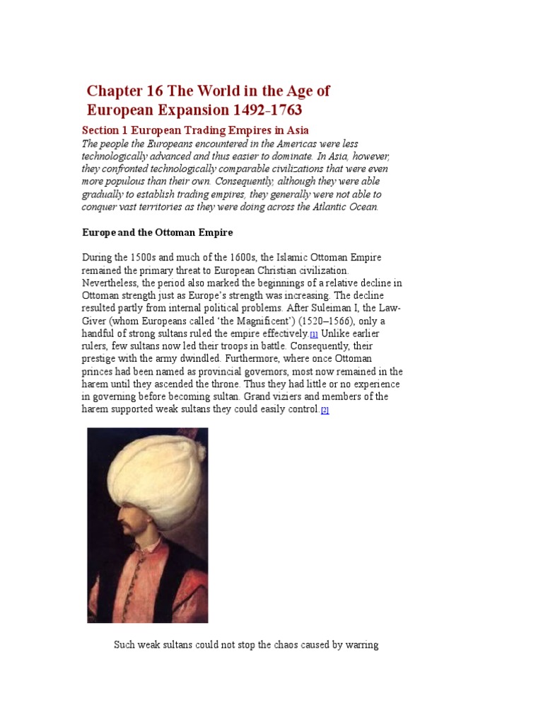 Chapter 16 The World in The Age of European Expansion 1492 | PDF ...