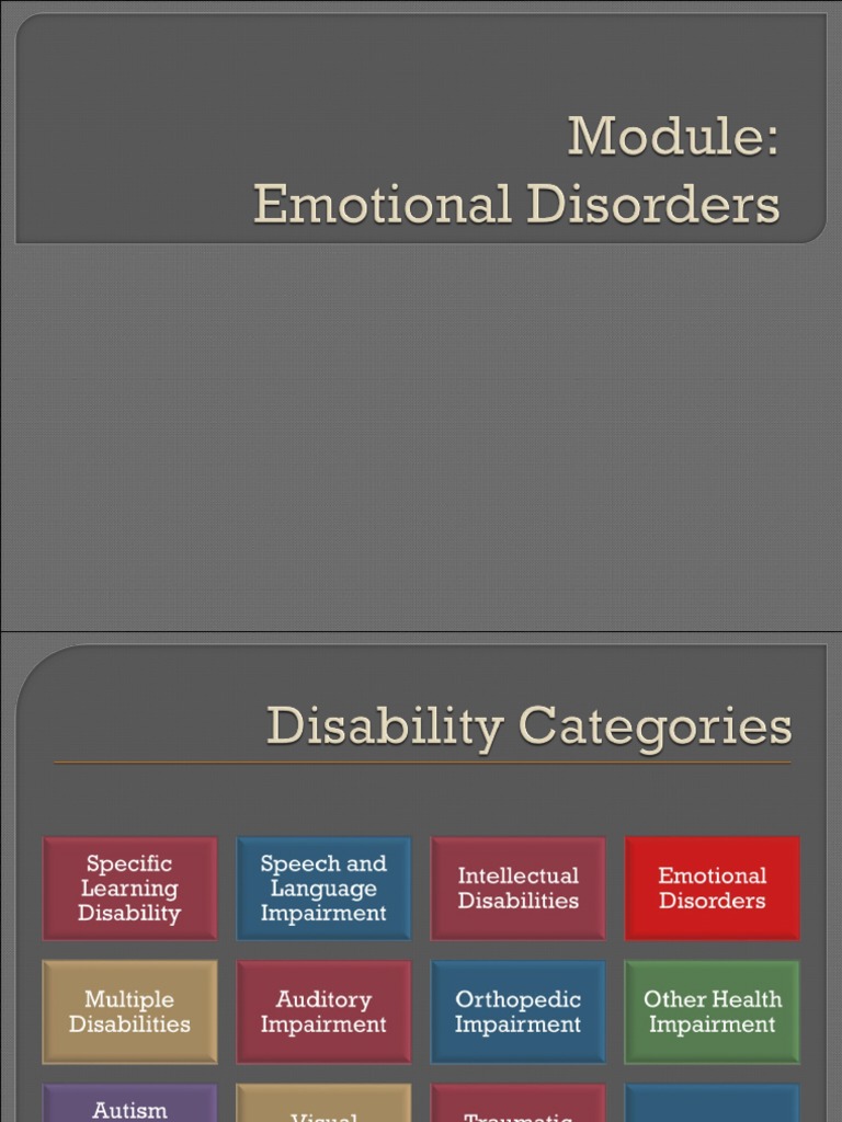 Presentation Emotional Disorders | PDF