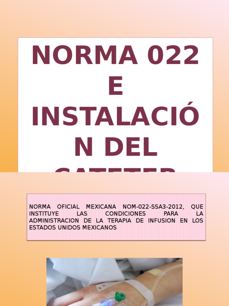 NORMA-022 | Terapia intravenosa | Medicina clínica