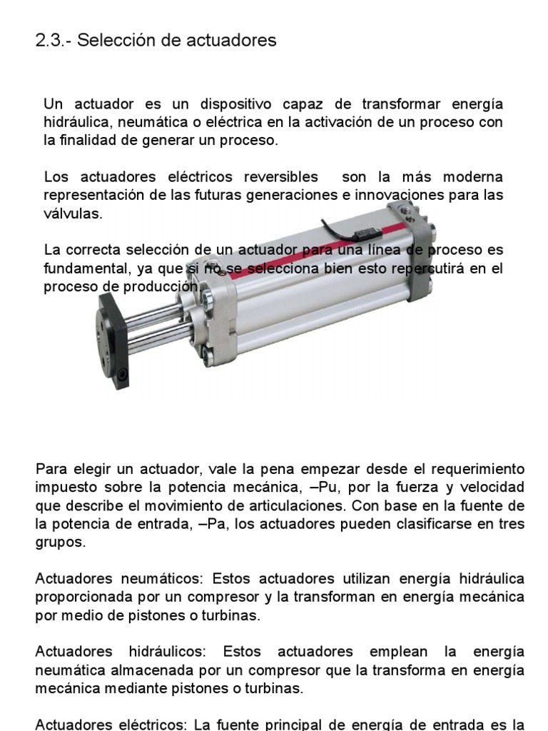 Seleccion De Actuadores Pdf Solenoide Neumática