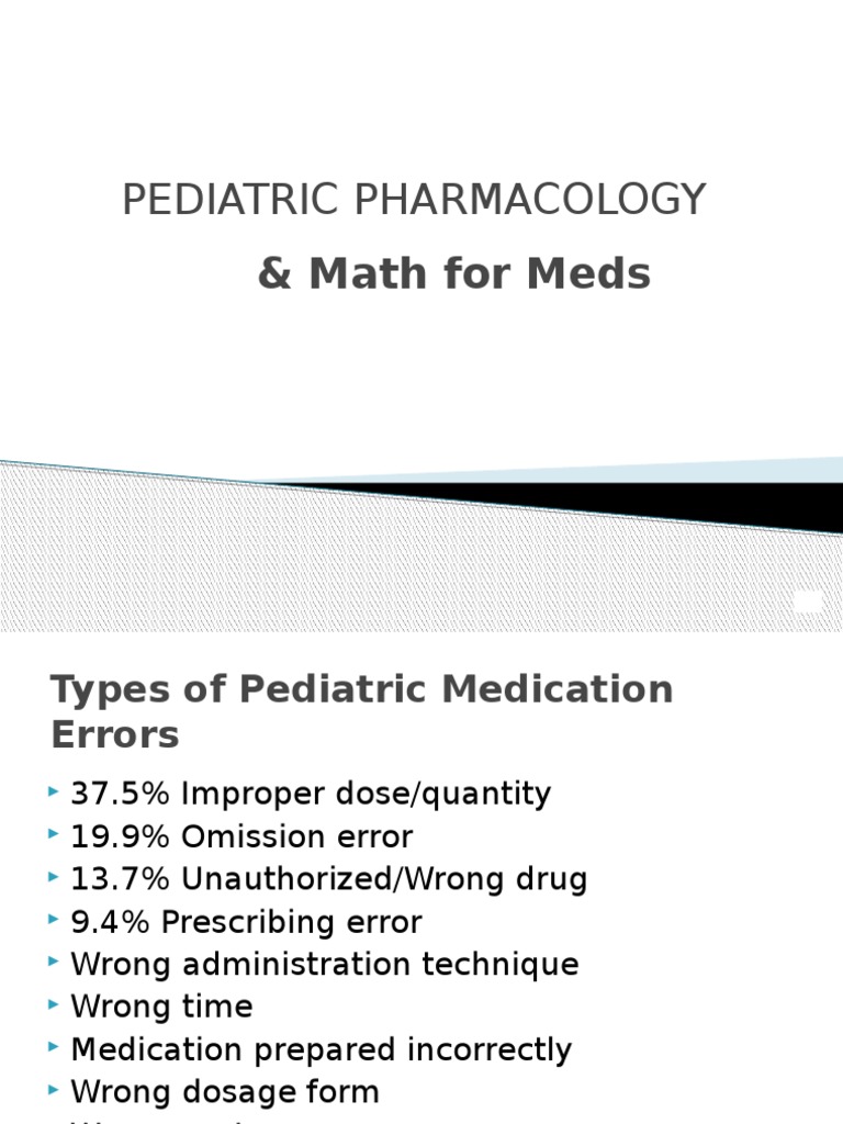 Pediatric Medication Administration Guide | PDF | Dose (Biochemistry ...