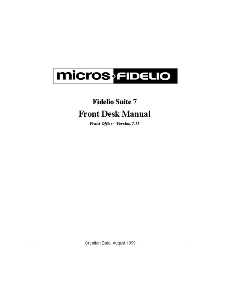 Front Desk Manual: Fidelio Suite 7 | PDF | Icon (Computing) | Page Layout