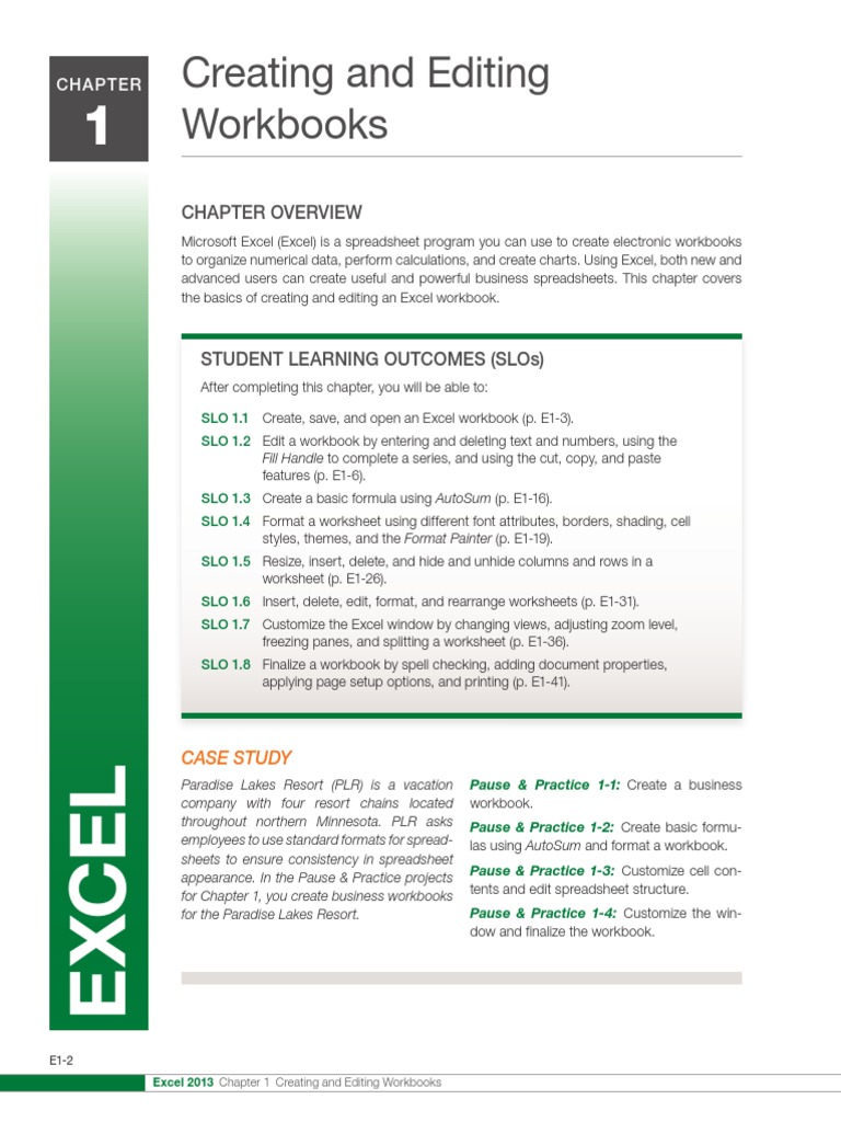 Sample Chapter Excel Ch1 | PDF | Microsoft Excel | Comma Separated Values