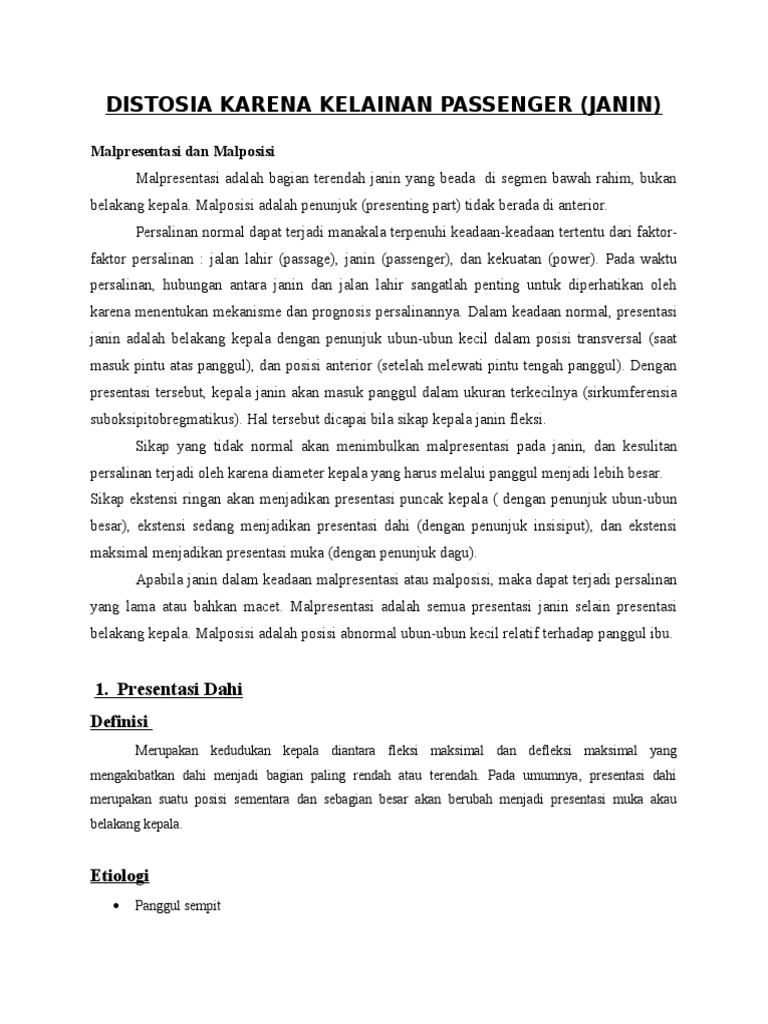 PRESENTASI ABNORMAL JANIN | PDF