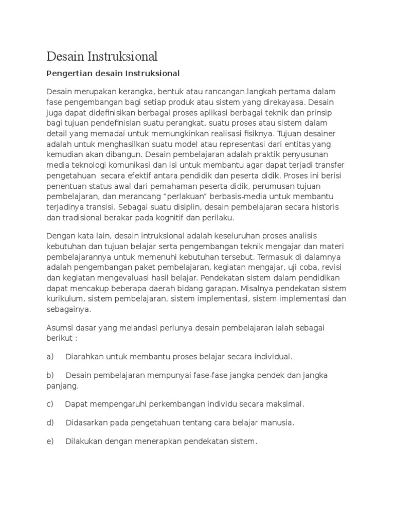 Desain Instruksional | PDF