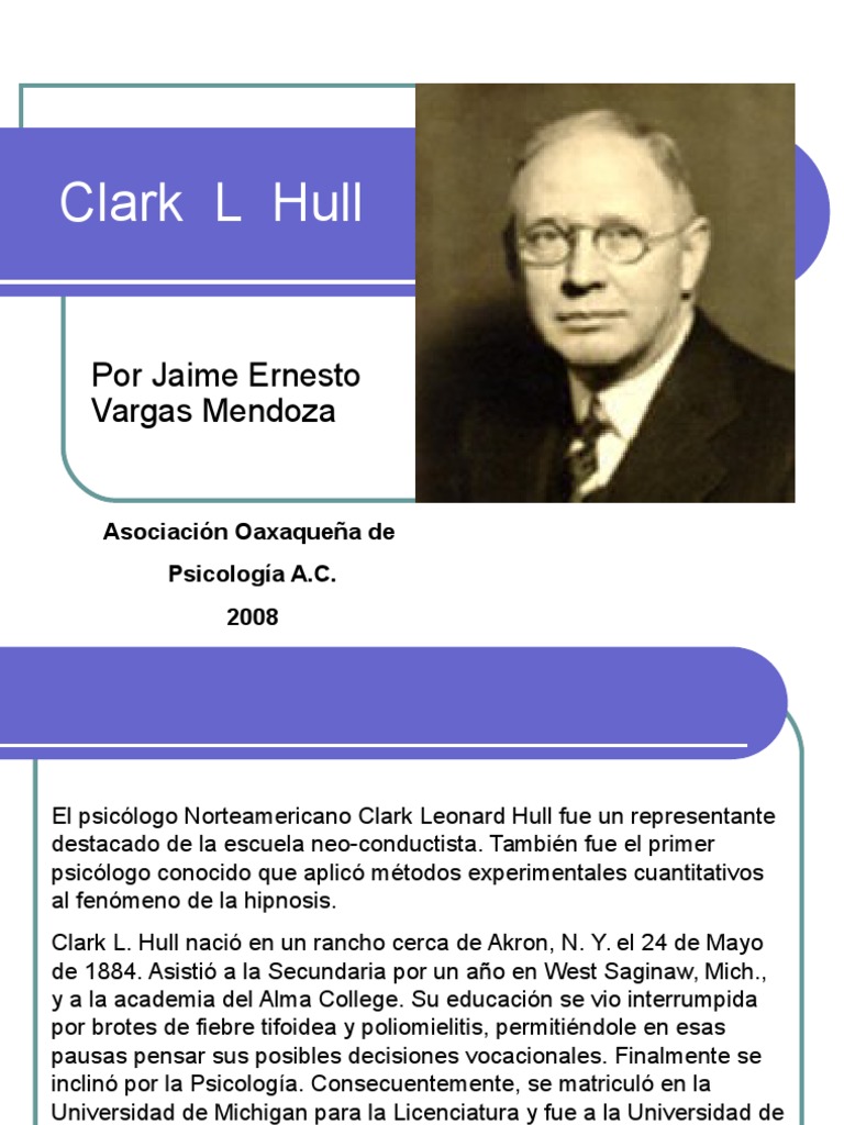 Biografia Clark l Hull | Sicología y ciencia cognitiva | Cognición