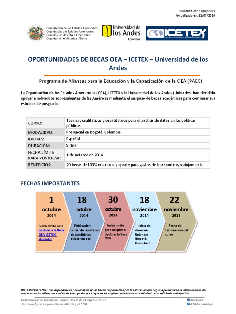 Convocatoria Becas OEA America | PDF | Science | Ciencia (general)