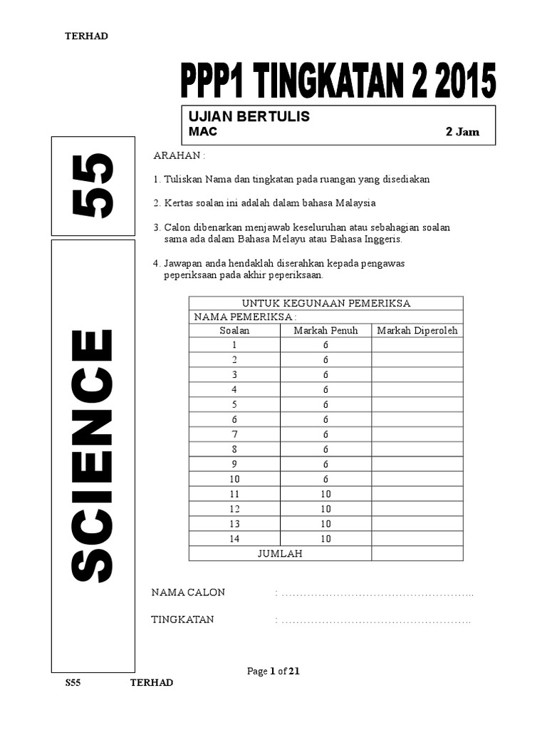 Soalan PT3 Tingkatan 2 | PDF