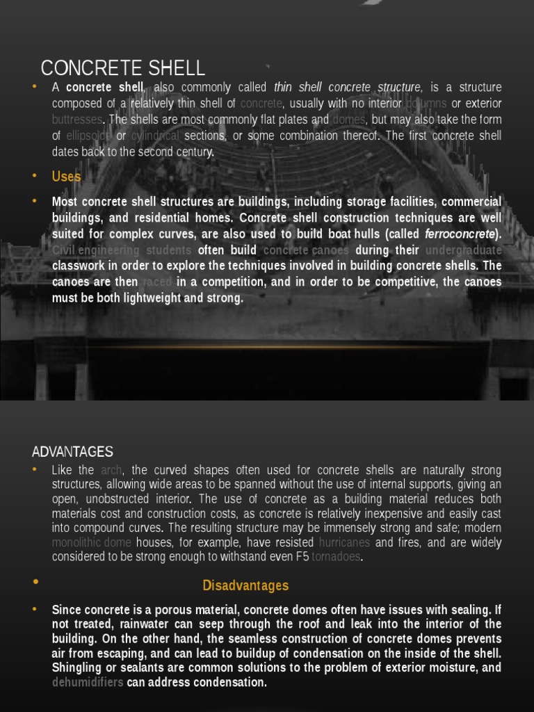 Concrete Thin Shell | PDF | Vault (Architecture) | Architectural Styles