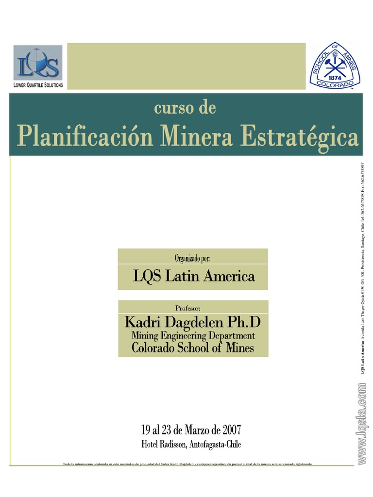 Strategic Open Pit Mine Planning Course PDF | PDF