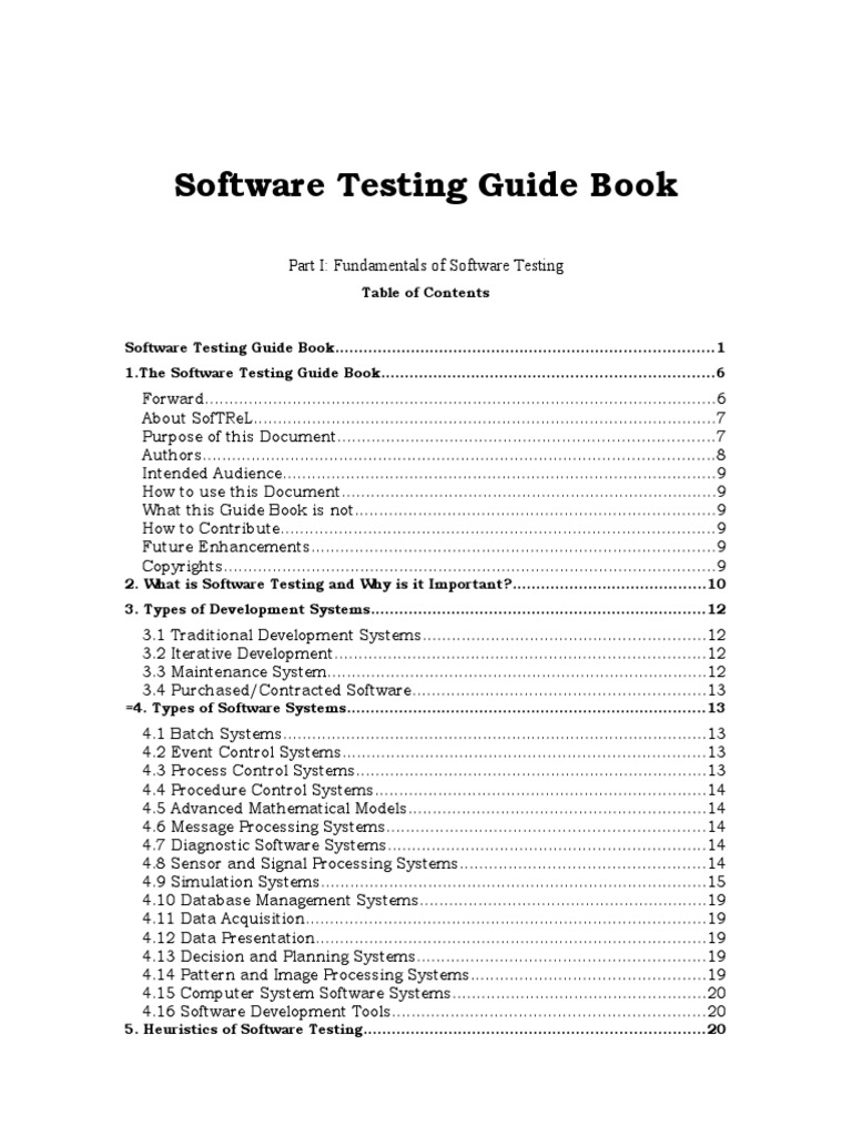 Software Testing Guide Book Pdf Software Testing Simulation 6565
