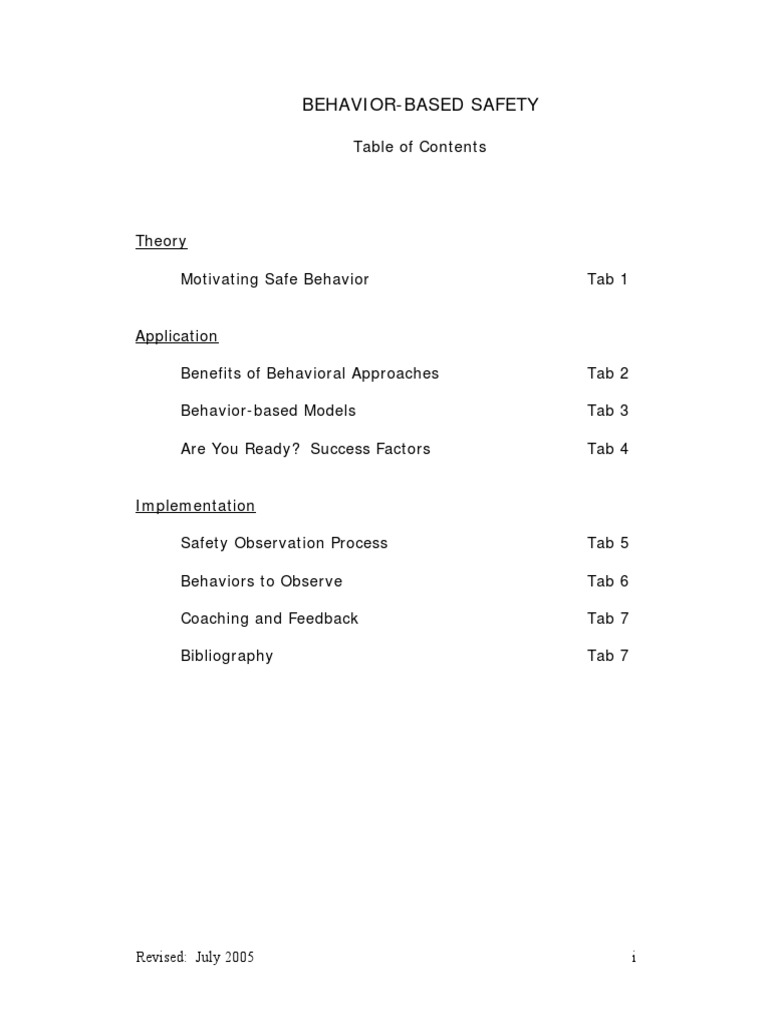 Behaviour Based Safety System | PDF | Personal Protective Equipment ...