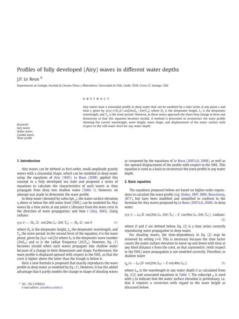 Linear Wave Theory | PDF | Waves | Wavelength