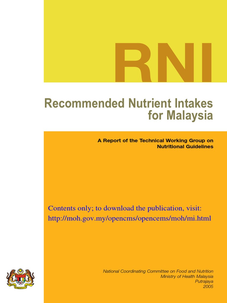 RNI Malaysia 2005 | Diet (Nutrition) | Nutrition