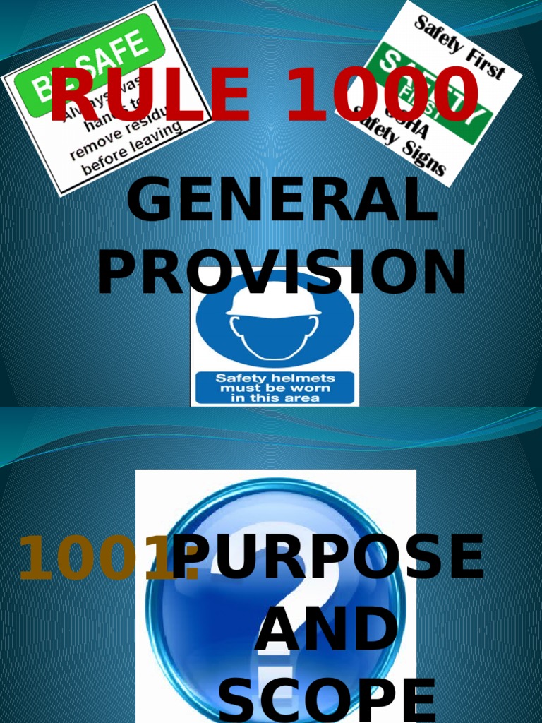 Rule 1000: Workplace Safety Standards | PDF | Science & Mathematics