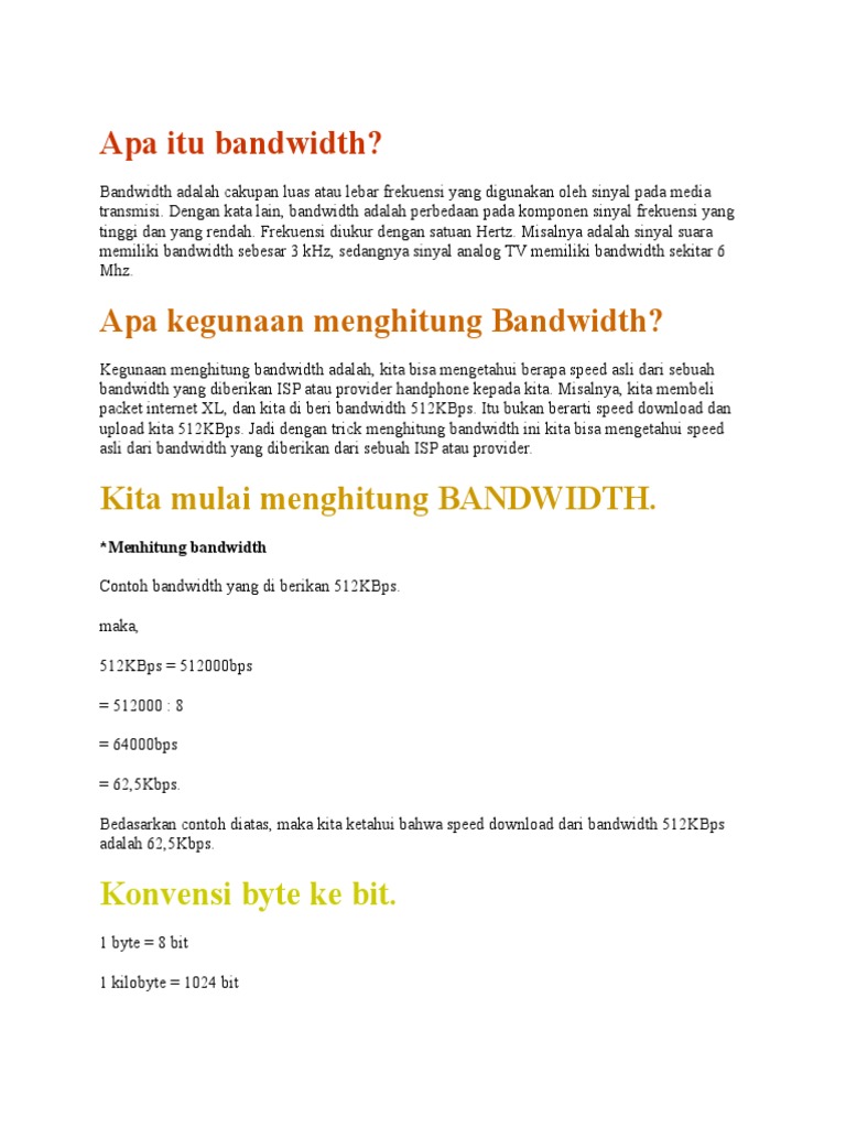 Apa Itu Bandwidth | PDF