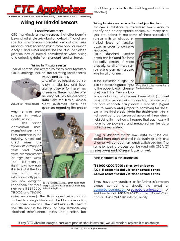 Wiring Triaxial Sensors in A Standard Junction Box | PDF | Electrical ...
