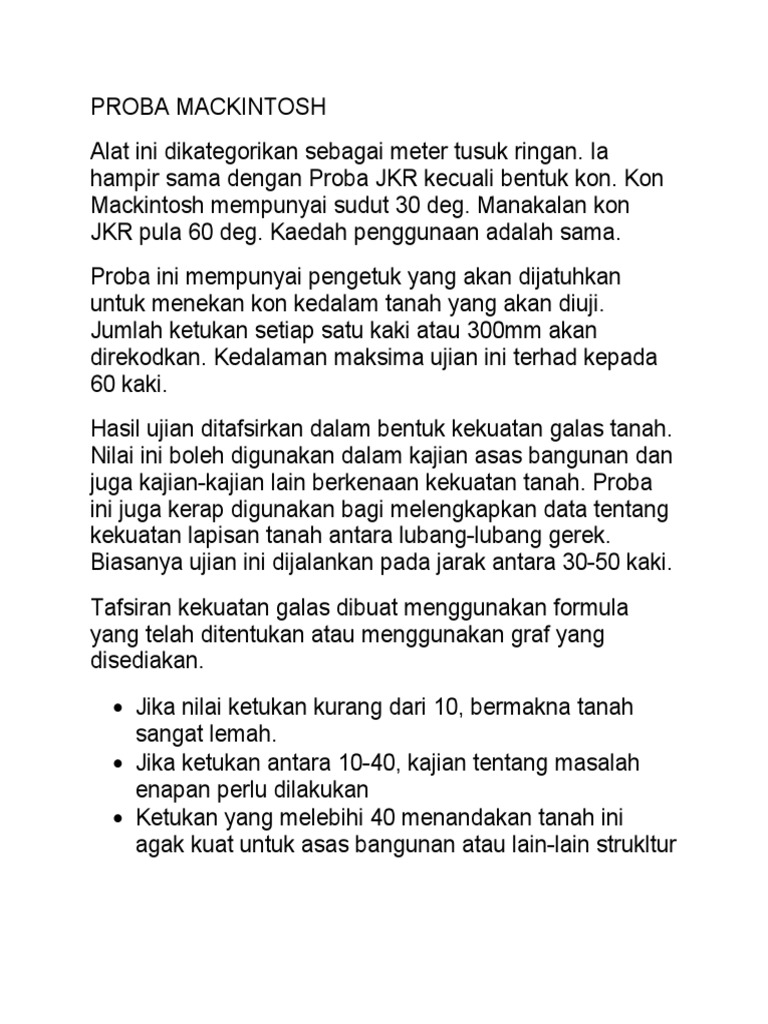 Proba Mackintosh | PDF