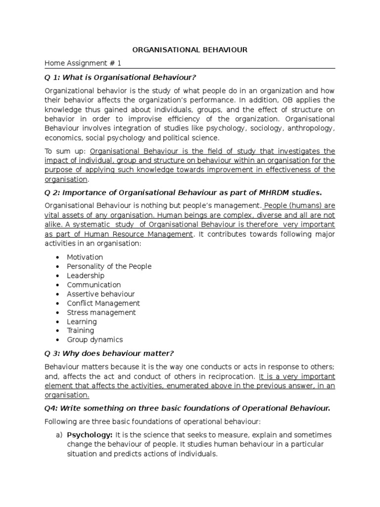 Understanding Organisational Behaviour Concepts | PDF | Organizational ...