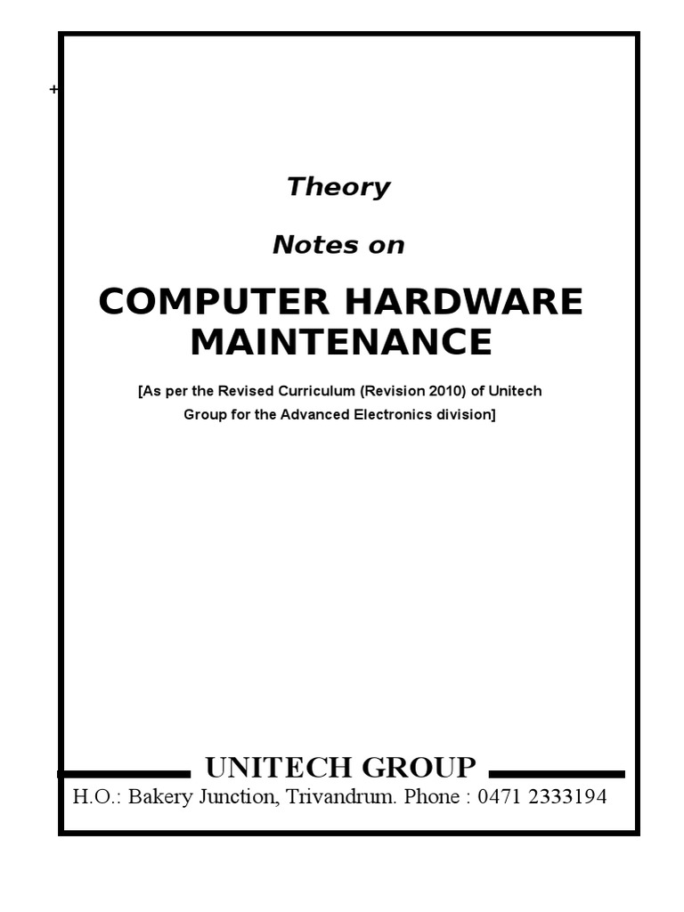 Computer Hardware Maintenance 2010 Pdf Read Only Memory Computer Data Storage 