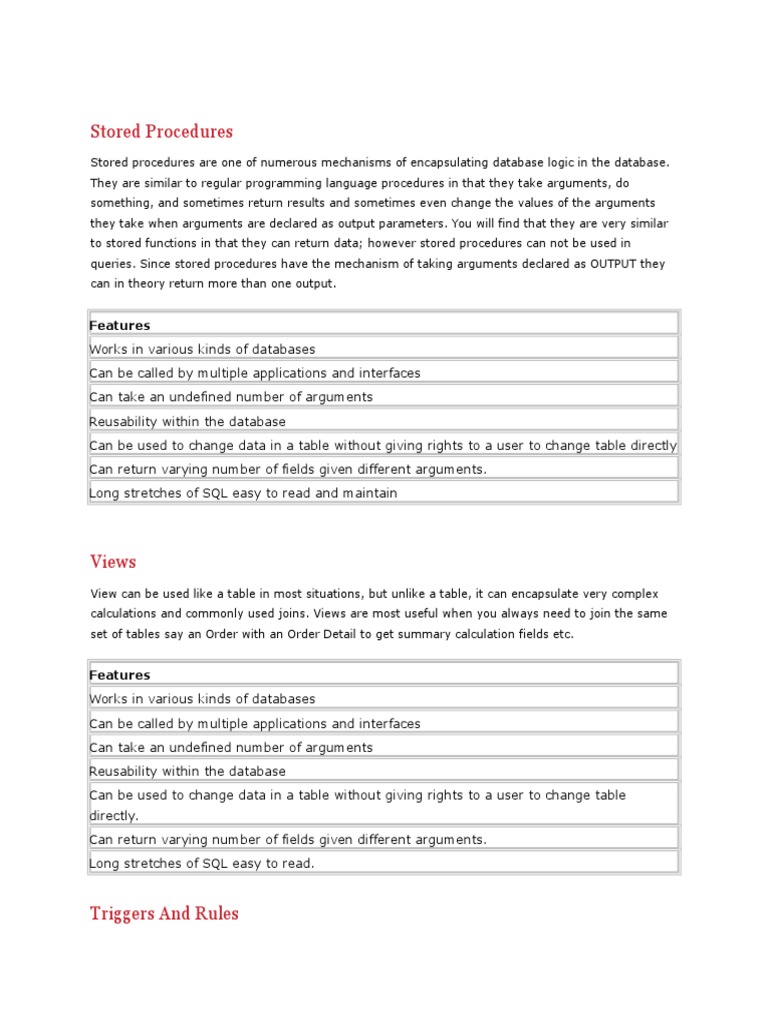 Stored Procedures | PDF | Parameter (Computer Programming) | Databases Stored Procedures | PDF | Parameter (Computer Programming) | Databases