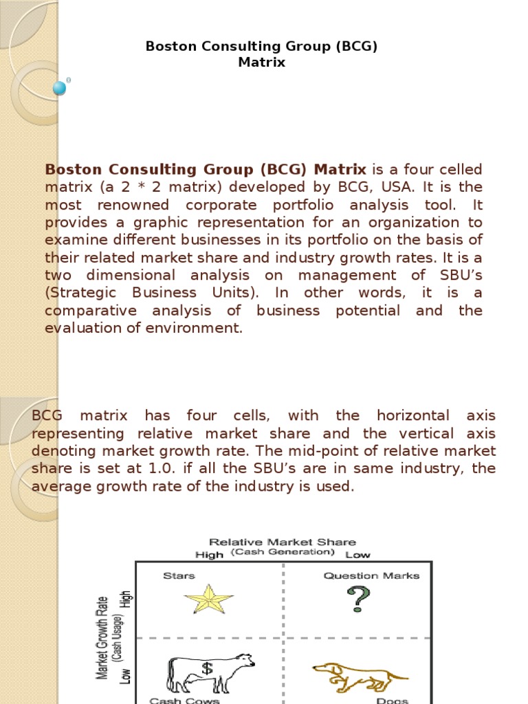BCG Matrix: Analyzing Business Potential | PDF | Market (Economics ...