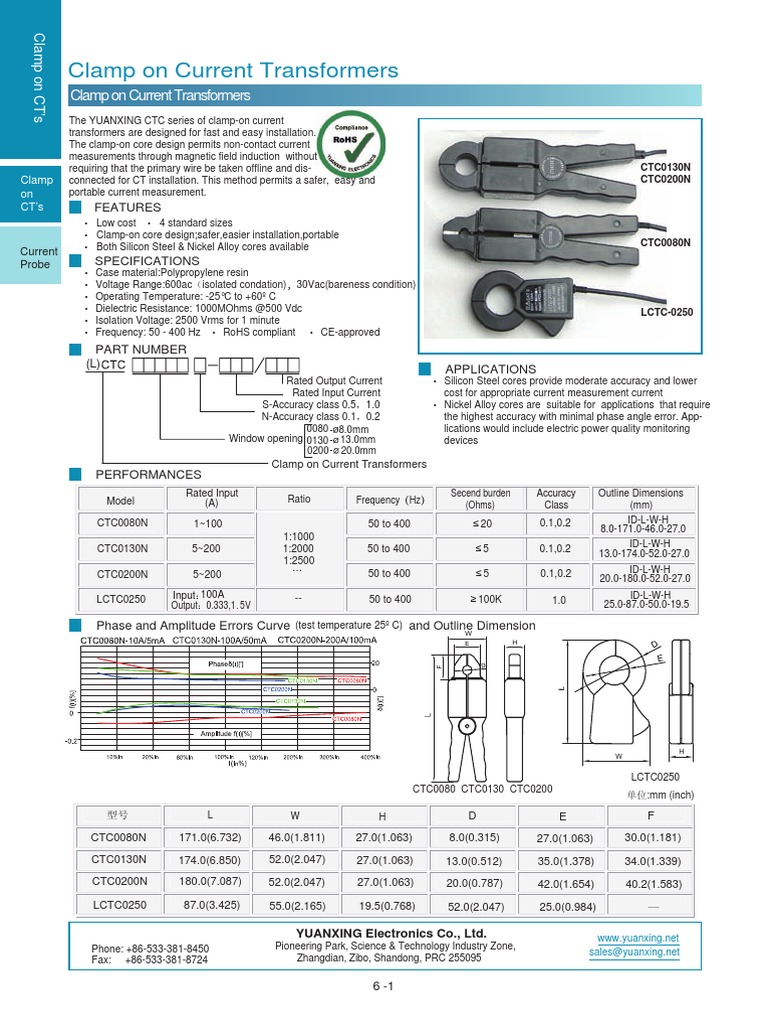 Clamp-On Current Transformers Overview | PDF | Computers