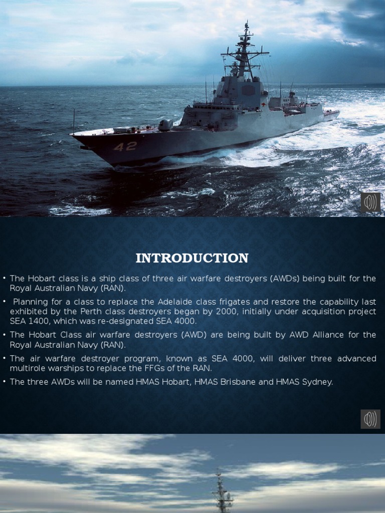 Hobart Class Air Warfare Destroyers Overview | PDF | Destroyer | Ships