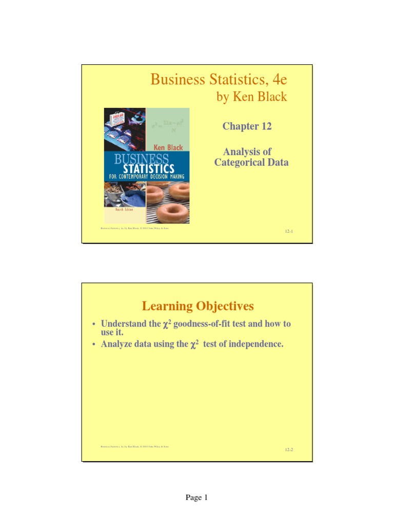 Business Statistics, 4e: by Ken Black | PDF | Goodness Of Fit | Poisson ...