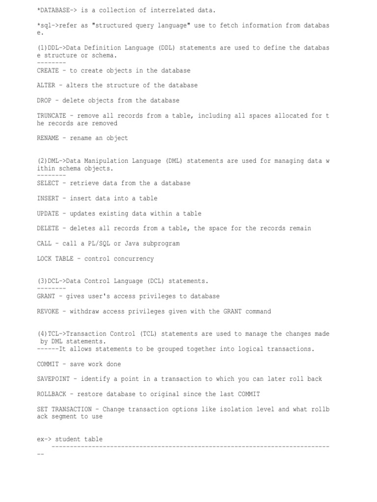 SQL | Download Free PDF | Pl/Sql | Databases