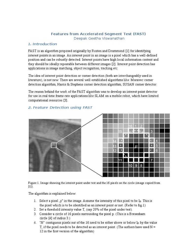 Av 1 Feature From Accelerated Segment Test Pdf Computer Vision